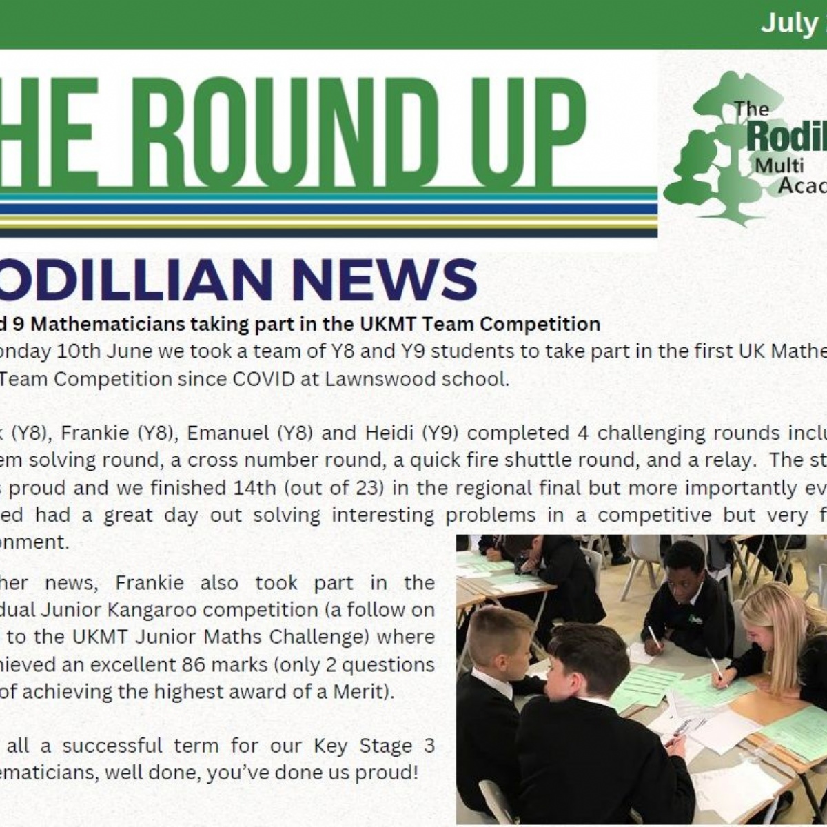 Rodillian Academy - July News